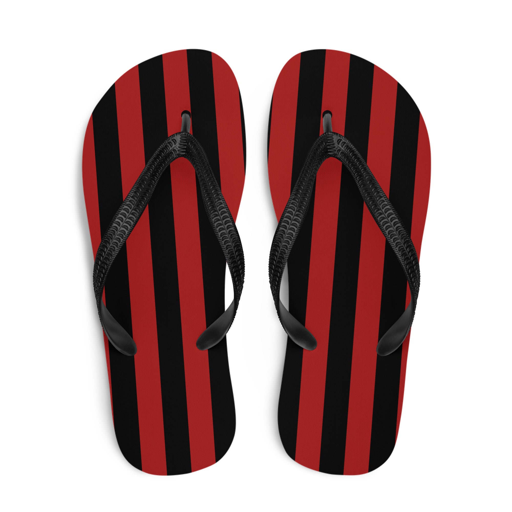 Black and Red Striped Flip Flops – Grave Digs - A Dark and Gothic Shop
